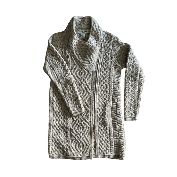 Aran Crafts | Sweaters | Aran Mor Aran Knit Coatigan Celtic Knot Side ...